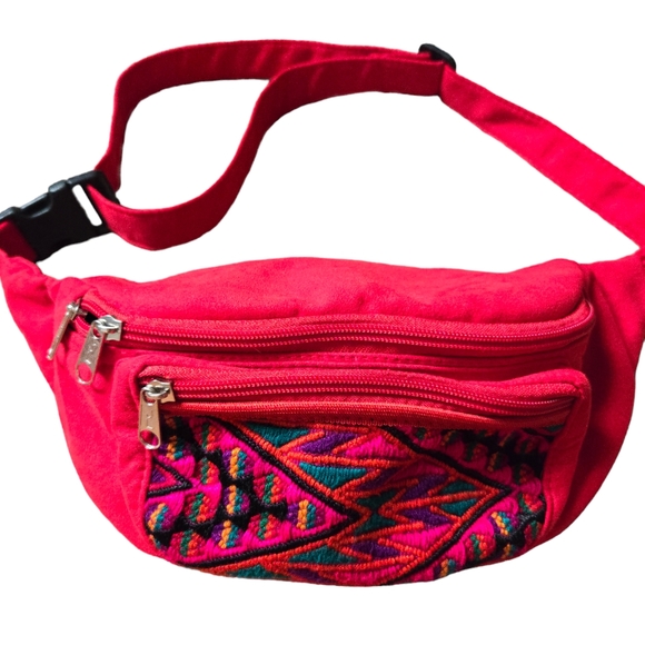 Hand Crafted | Bags | Boho Red Fanny Pack Made In Guatemala | Poshmark